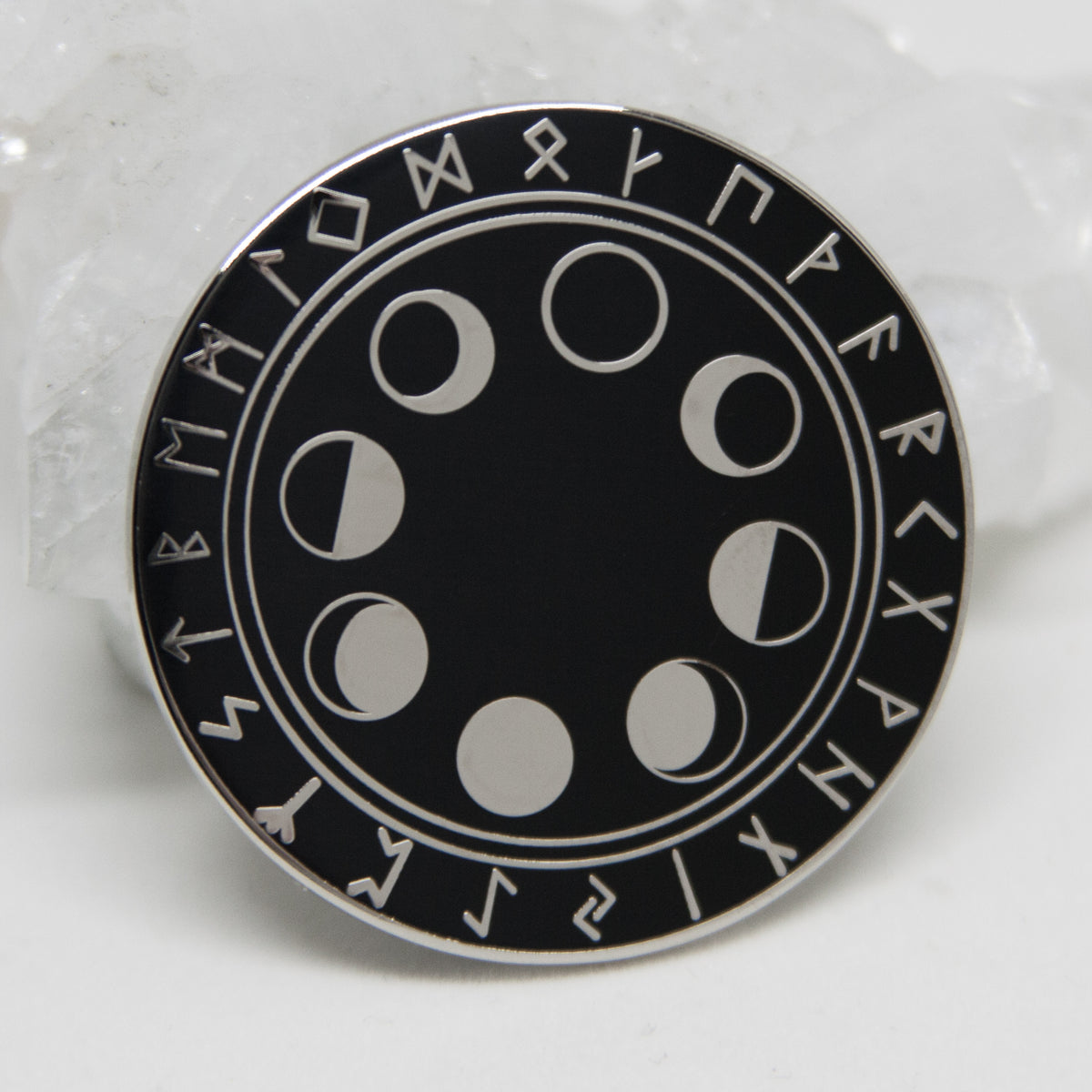 Moon Phase & Rune Hard Enamel Pin *discounted* – Nyxturna
